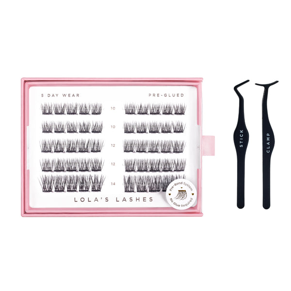 Subtle Density Press-On Lashes Starter Kit | Pre-Glued Cluster Lashes